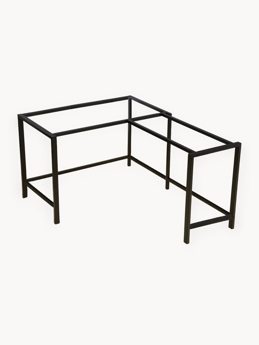 Подстолье угловое стратос, сталь, цвет черный, для столов, 120x150х74см