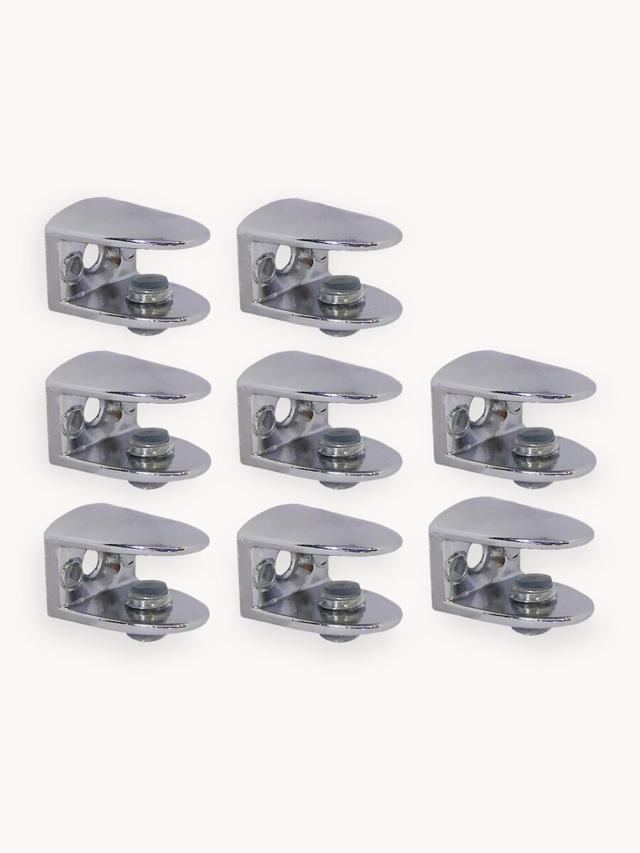 Лот 8 шт: Кронштейн полкодержатель для стеклянных полок от 4 до 9 мм