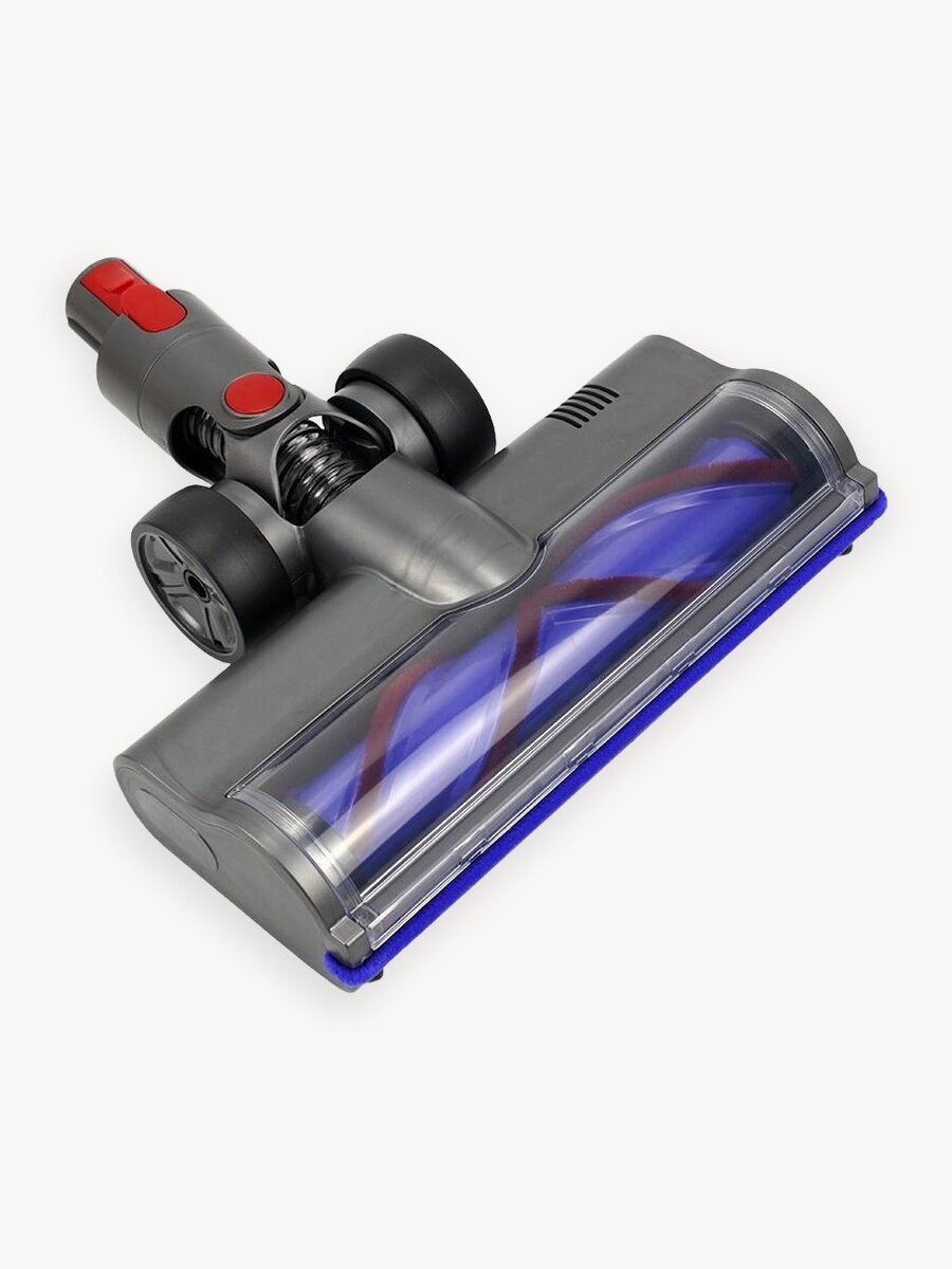 Турбощётка для пылесоса Dyson V7 V8 V10 V11 V15. Насадка со светодиодной подсветкой и V-образным расположением щетинок на валике. Щетка для ковров, ковровых покрытий, ламината, паркета и плитки.