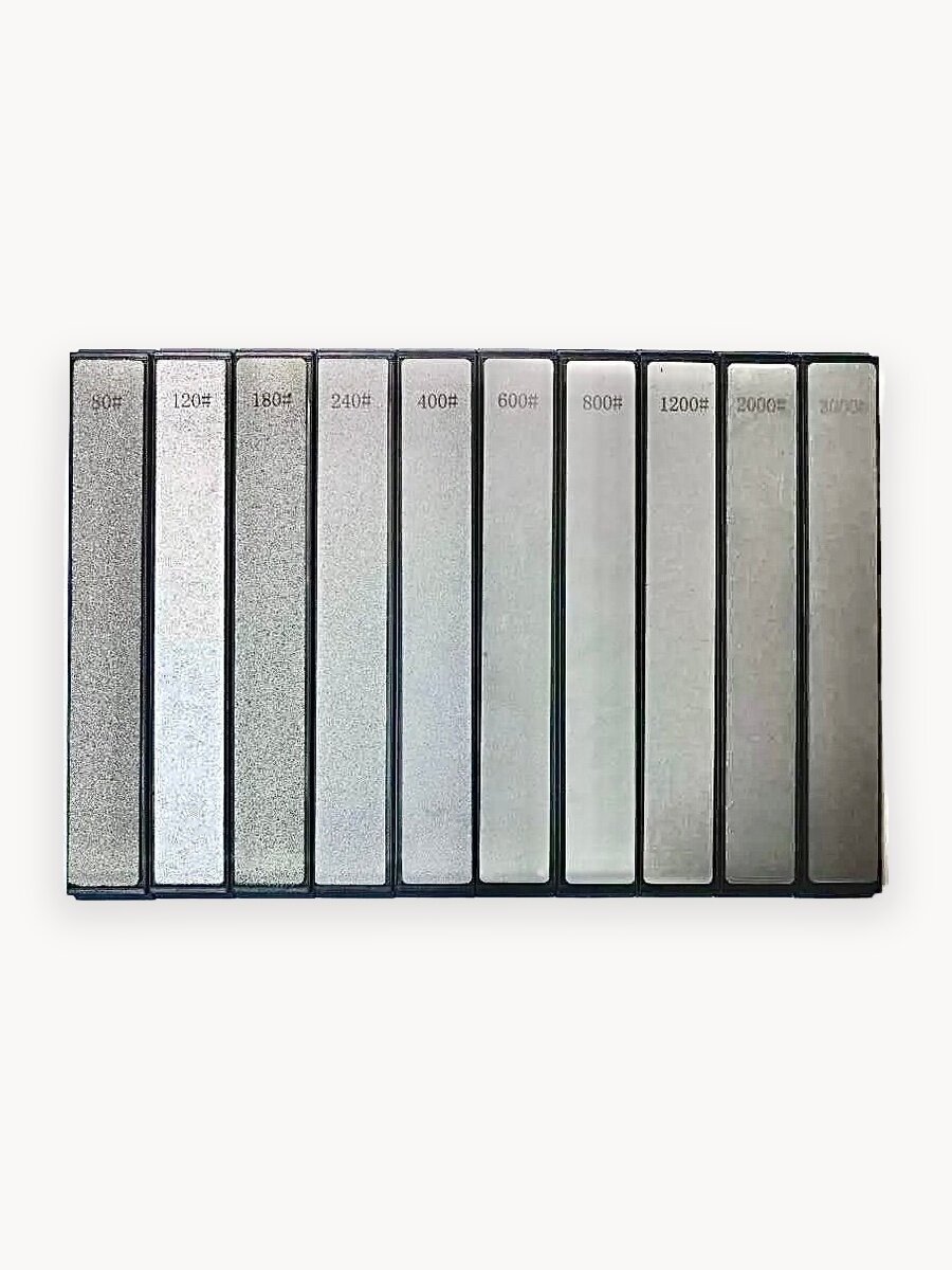 Набор из 10 алмазных брусков для заточки стандарта Apex #100, #150, #180, #240, #400, #600, #800, #1200, #2000, #2500, #3000 грит