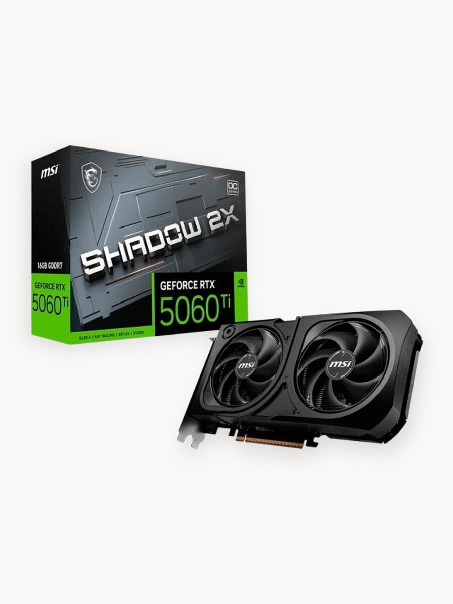 Видеокарта Msi GeForce RTX 5060 Ti SHADOW 2X OC PLUS 16G