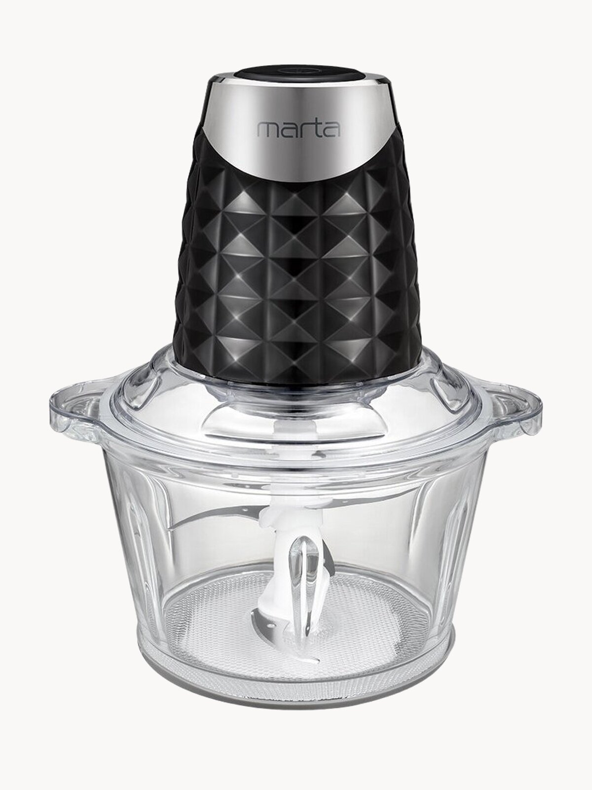 Измельчитель электрический кухонный MARTA MT-2078 черный жемчуг/хром