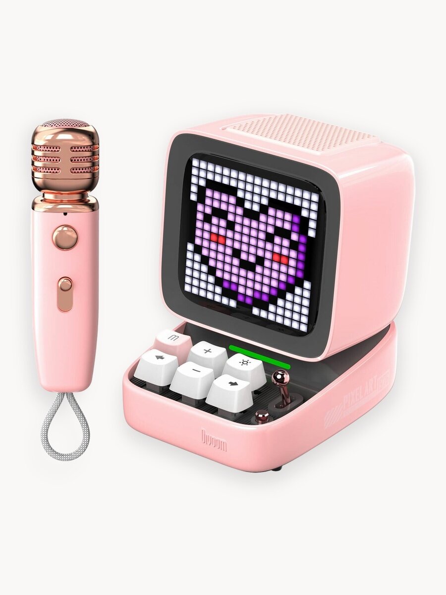 Портативная колонка Divoom Ditoo Mic, Pink, с микрофоном, 15Вт, 350мАч, 5000мАч