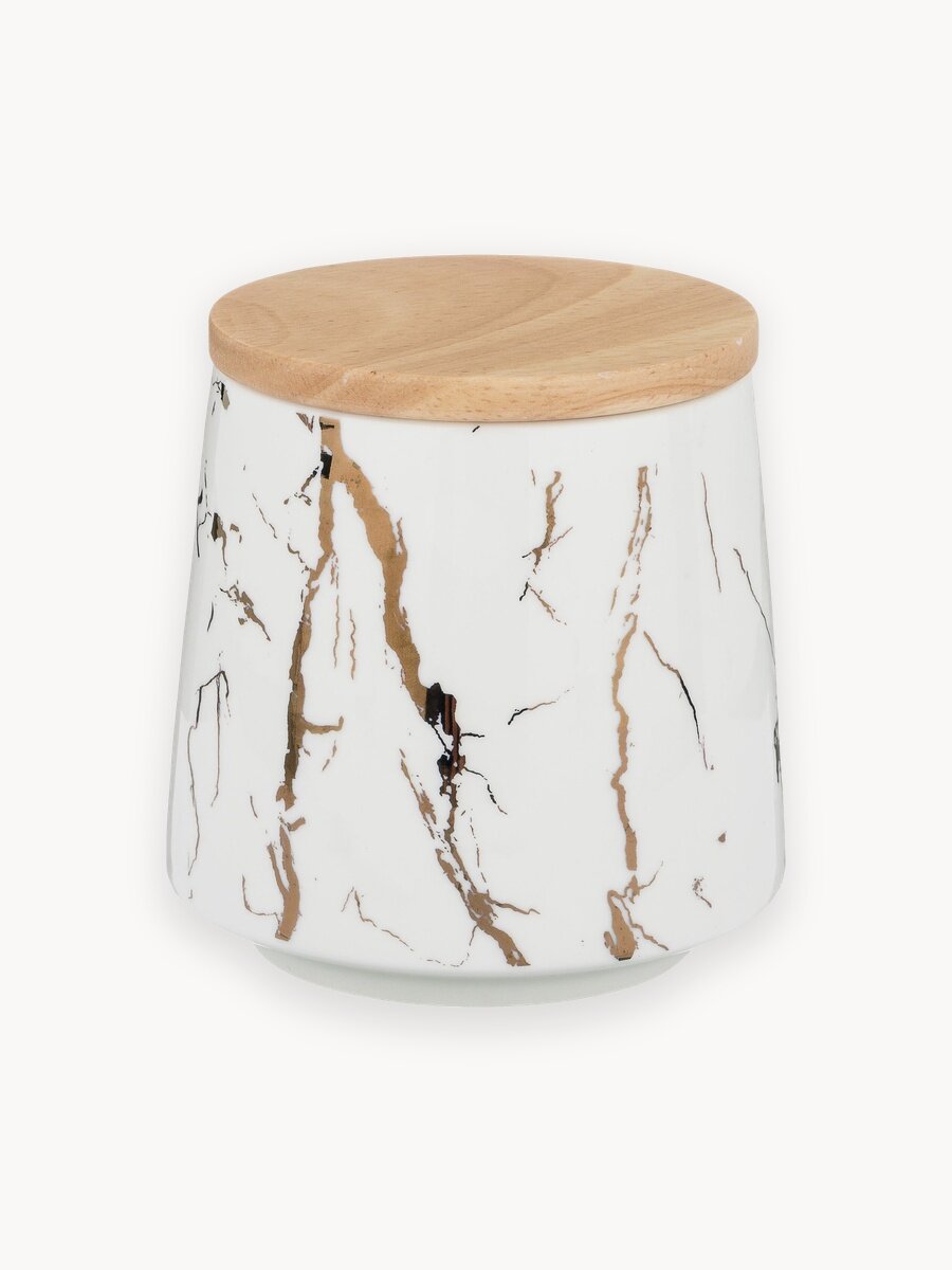 Банка для хранения продуктов Lefard "Fantasy", фарфоровая, с бамбуковой крышкой, 450 мл