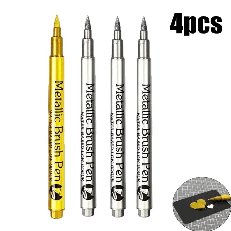 Металлические маркеры для творчества Gold Silver Mix 4pcs2