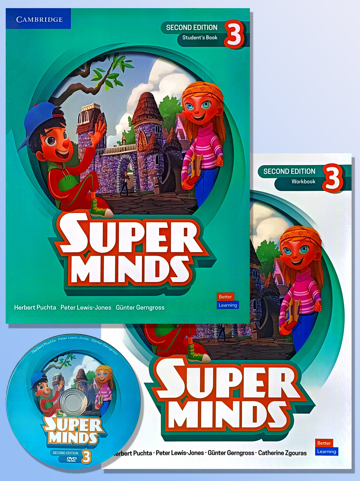Super Minds 3, second edition, комплект учебник(student book), рабочая тетрадь (workbook), диск