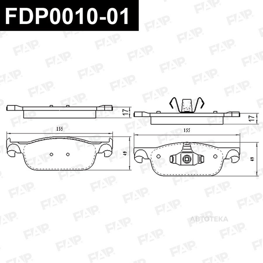 Колодки тормозные RENAULT CLIO 12- FAP FDP001001
