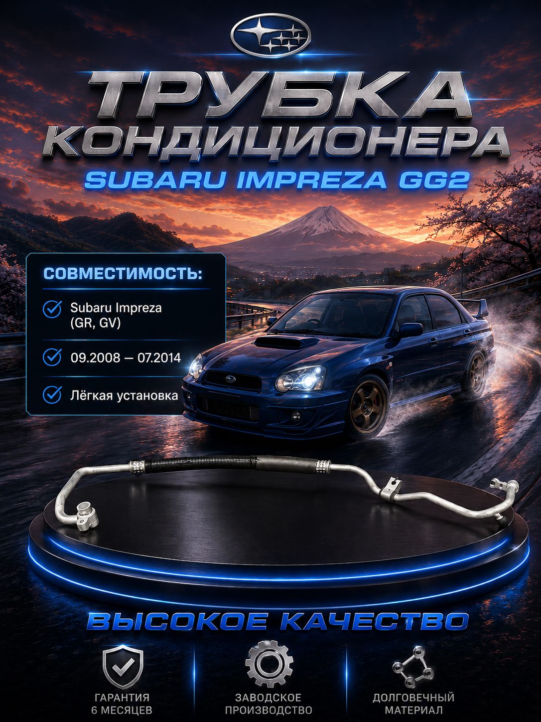 Трубка кондиционера на Subaru Impreza gg2