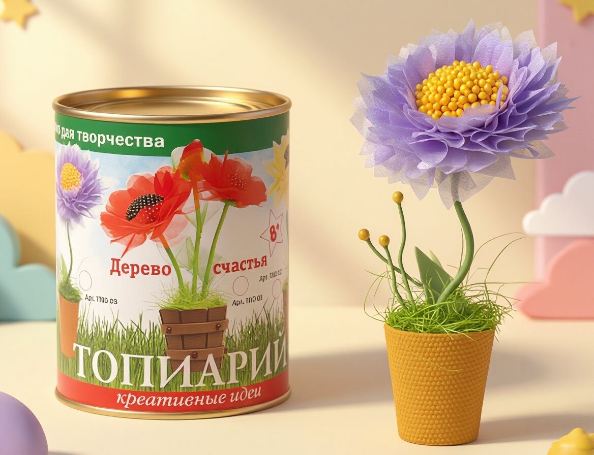 Набор для топиария Волшебная Мастерская ТПО-ВМ-01, экологичный, безопасный состав, 10 элементов