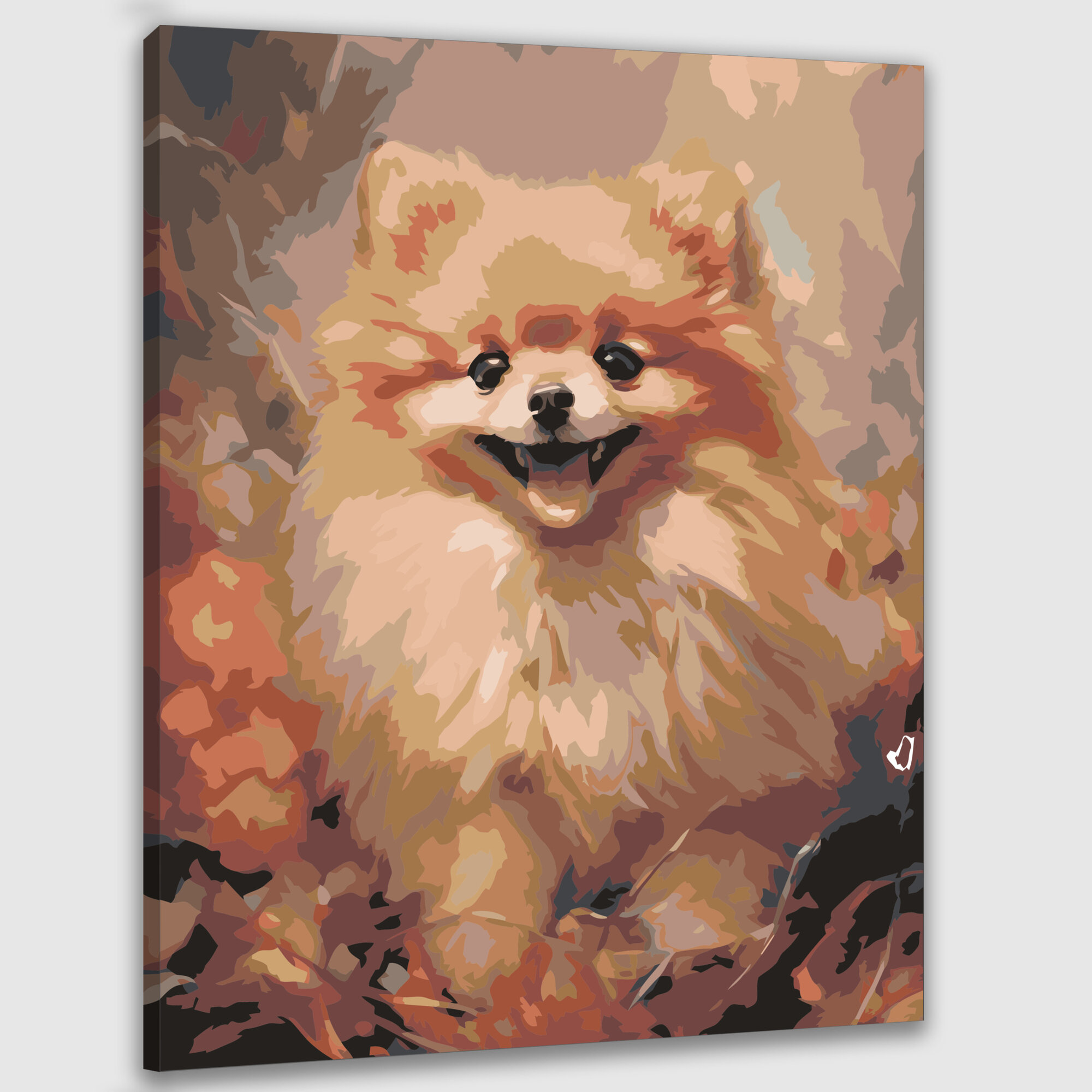 Картина по номерам 40x50 см, картина маслом, померанский шпиц, пушистый ангел, четыре лапы, смелые мазки