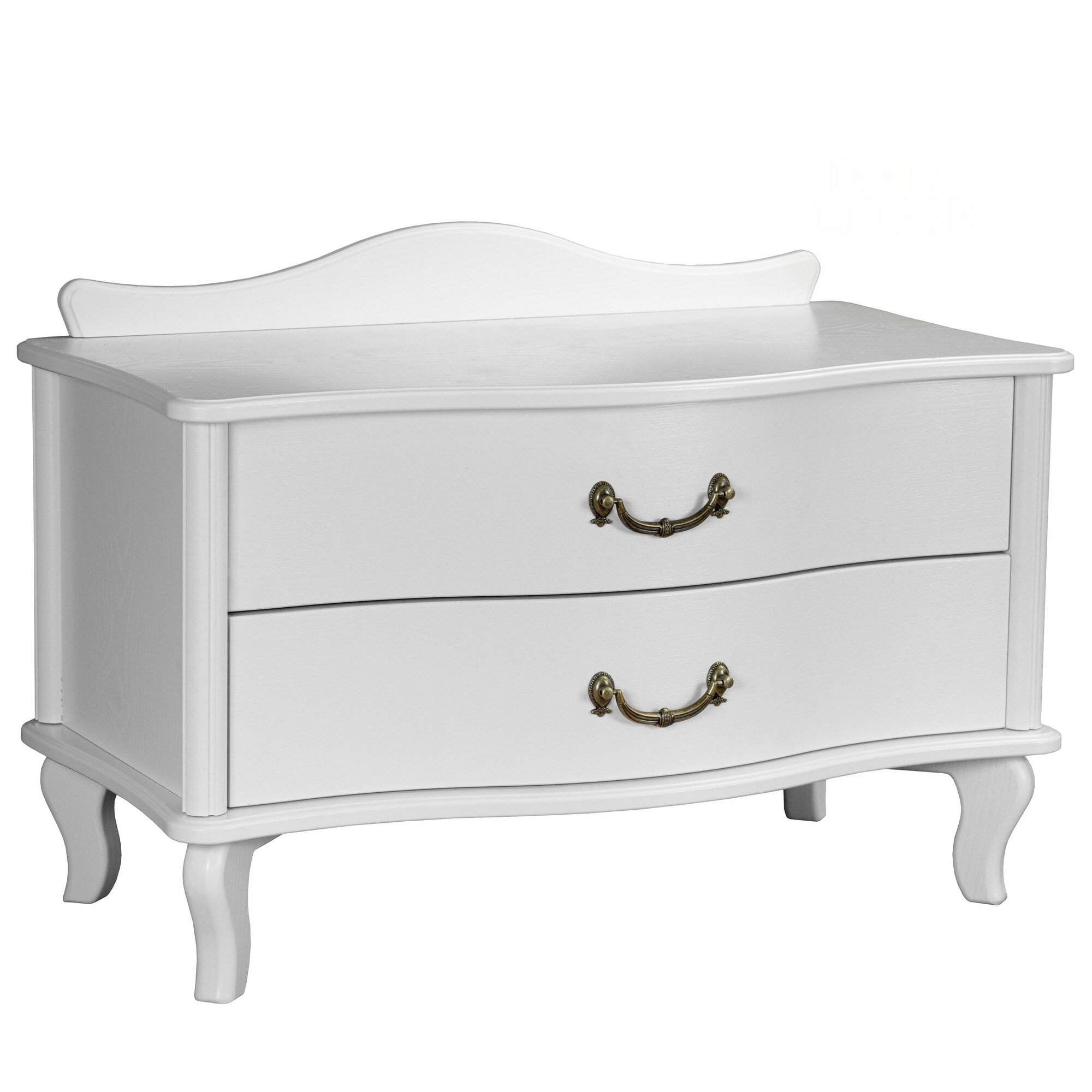 Тумбочка Джульетта, МДФ, молочный дуб, 75x53x42 см, 2 ящика.