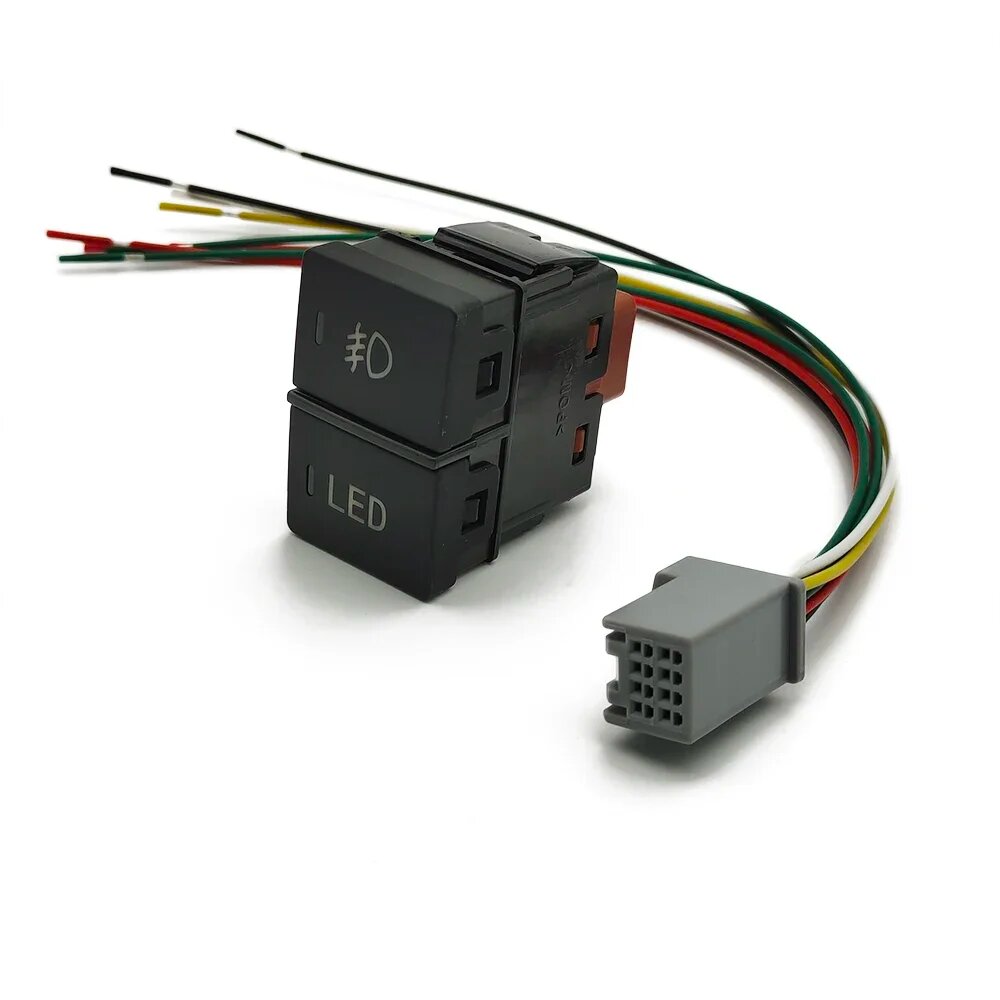 Для автомобиля Honda, зеленый светодиод, двойной переключатель, передняя и задняя противотуманная лампа, рекордер радара, светодиодная фара, рулевое колесо, кнопка переключения подогрева Fog-LED