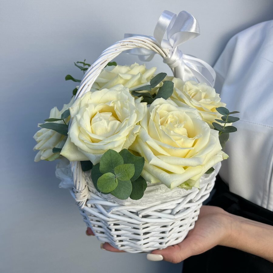 Авторский букет 145 - корзина с розами