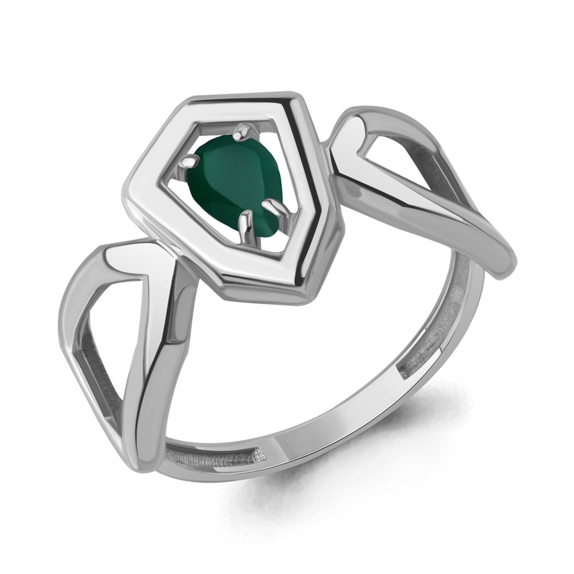 Кольцо, серебро, 925 проба, родирование, агат