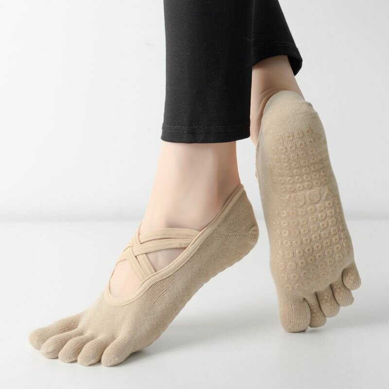 Женские спортивные носки для йоги с пятью пальцами без бретелек и открытой спиной, 1 пара