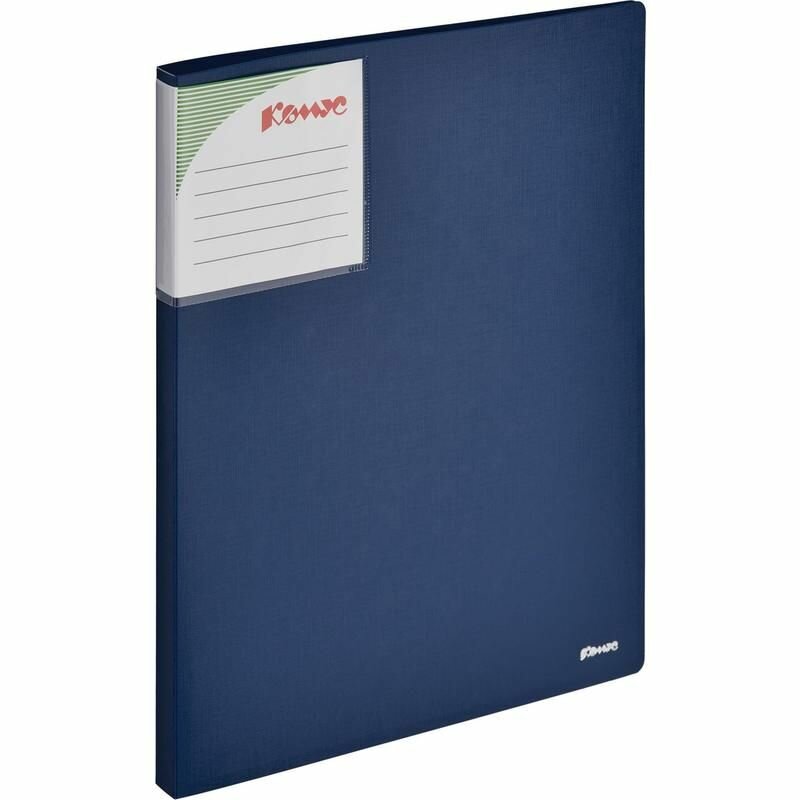 Папка с зажимом Комус Шелк А4 0.7 мм синяя (до 150 листов)