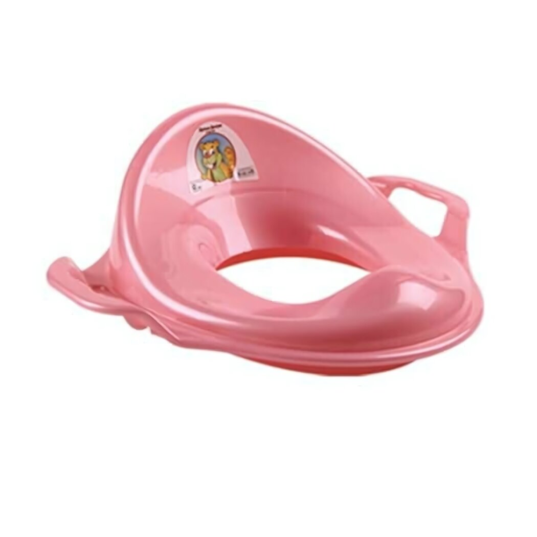 Накладка детская на унитаз с ручками, розовая, удобная и безопасная