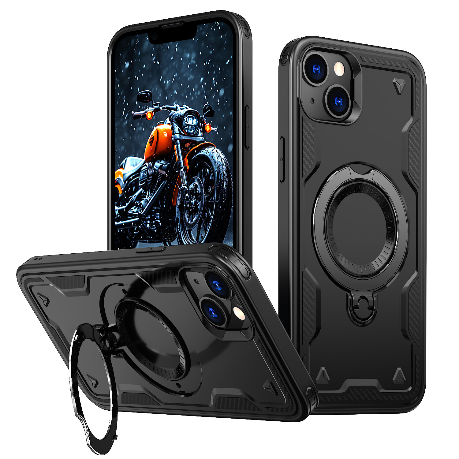 Чехол Magneto Case с кольцом для iPhone 14 черный