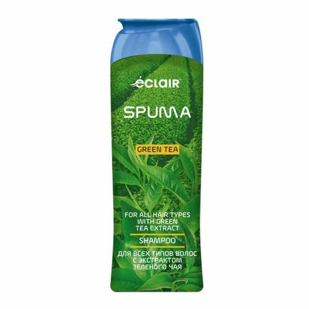 ЕCLAIR Шампунь для волос SPUMA c экстрактом зеленого чая 400 мл*2 шт