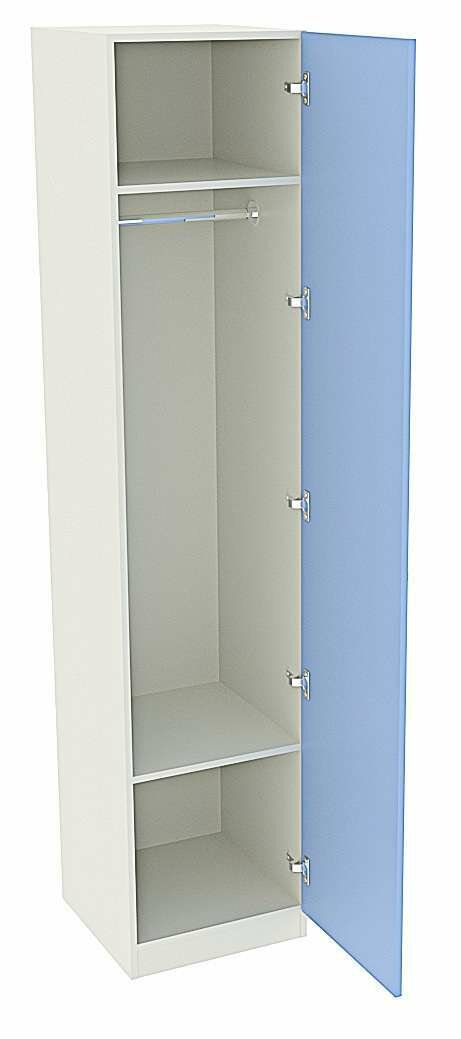 Аптечный шкаф узкий для одежды персонала серии голубой горизонт №5