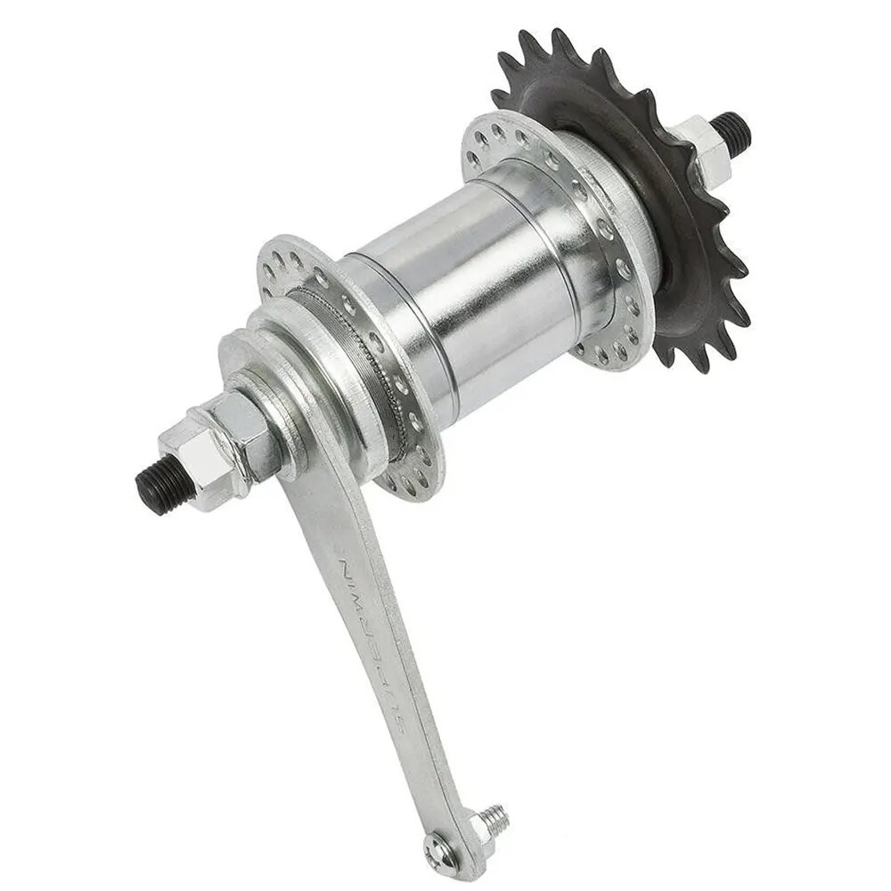 Втулка задняя 36H, ножной тормоз, 1 ск, 10G под усиленную спицу, ось 3/8"x110x175мм, 18T