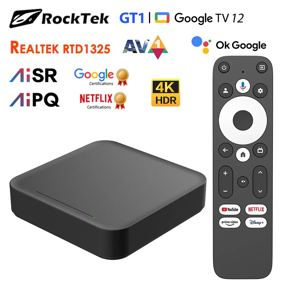 RockTek GT1 UHD TV Box Европейская вилка (EU Plug)