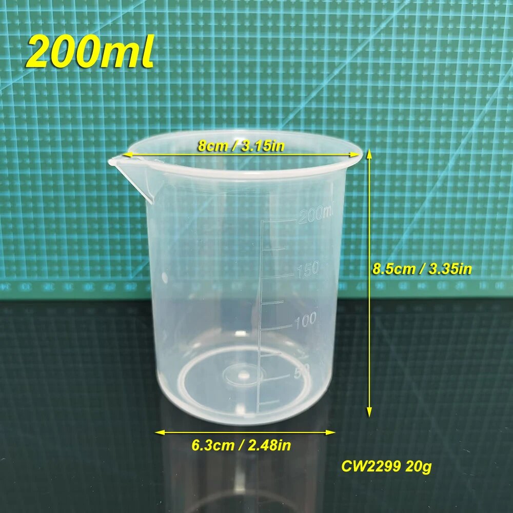 Комплект из 6 шт. прозрачных мерных стаканов TUBEBEANS 50/100/200/300/500/1000 мл 1Pc 200ml