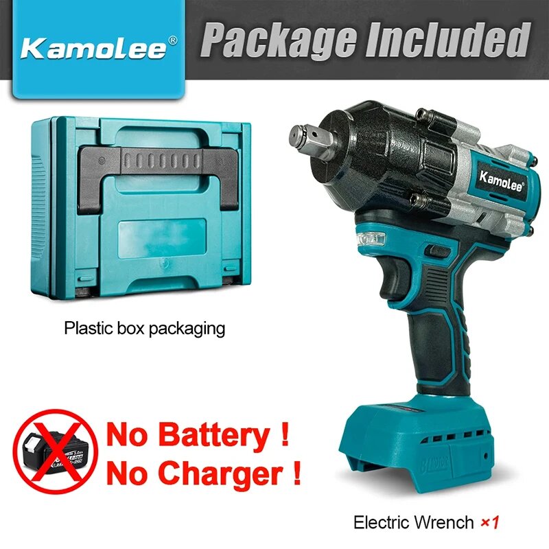 Беспроводной ударный гайковерт Kamolee DTW800 2100 Нм No BatteryPlastic