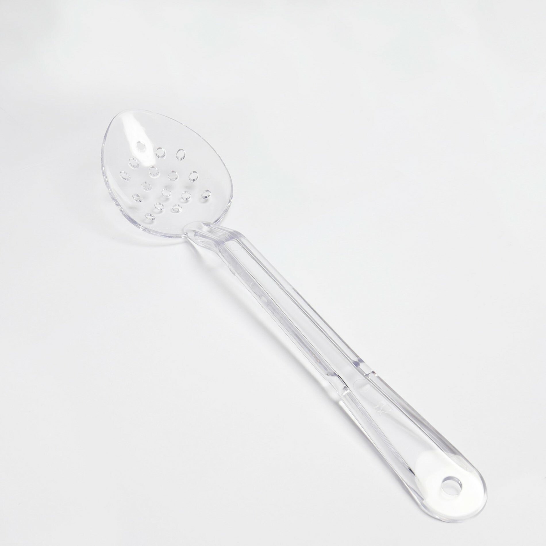 Ложка поварская сервировочная, перфорированная, L 33 см, поликарбонат, прозрачный, Henry.