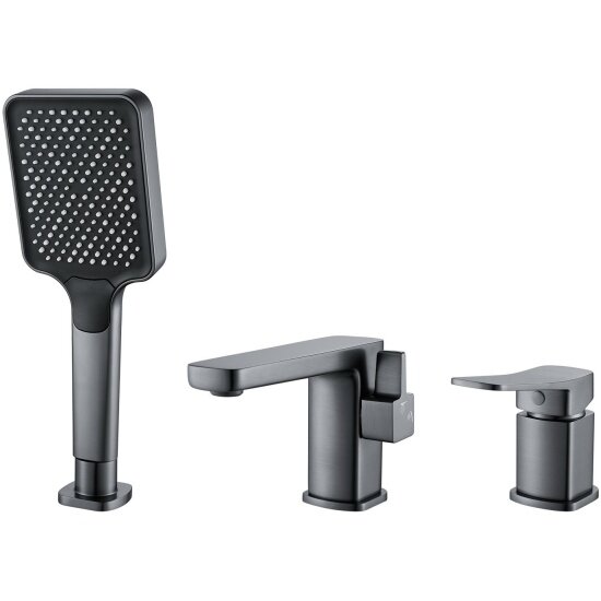 Смеситель на борт ванны Shevanik S9912T, оружейная сталь