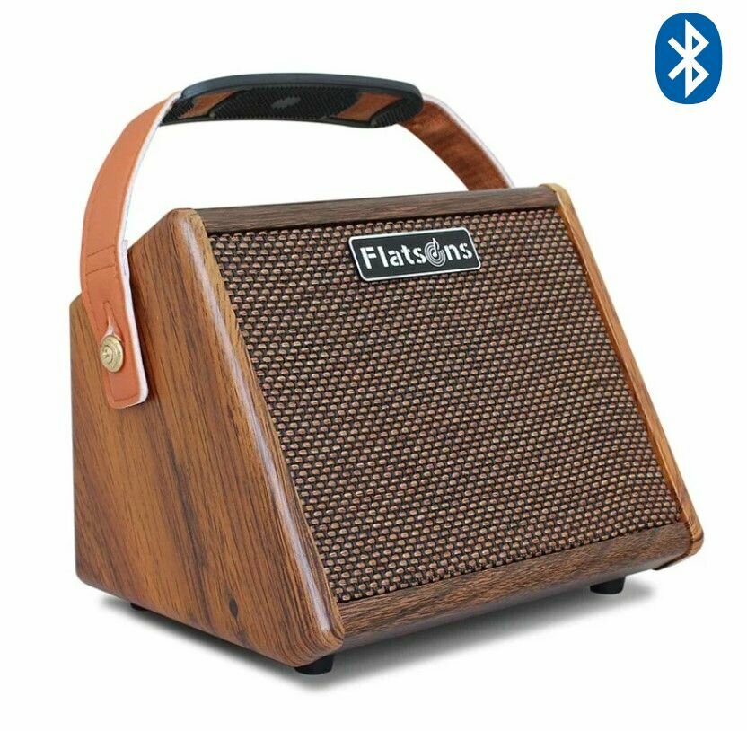 Портативный комбоусилитель гитарный/микрофонный, На аккумуляторе, Bluetooth, 15Вт, Flatsons
