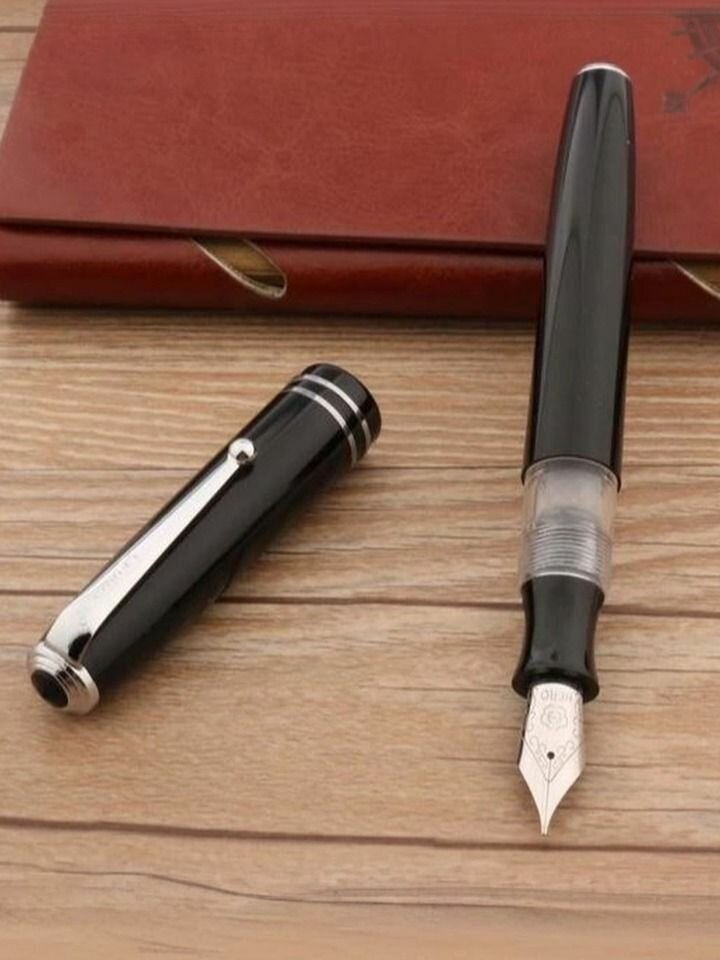 Перьевая ручка 856 перо М (0.75 мм). Демонстратор (в корпусе окошко для просмотра уровня чернил). Винтаж, Китай. Произведена в 1980-90 гг.