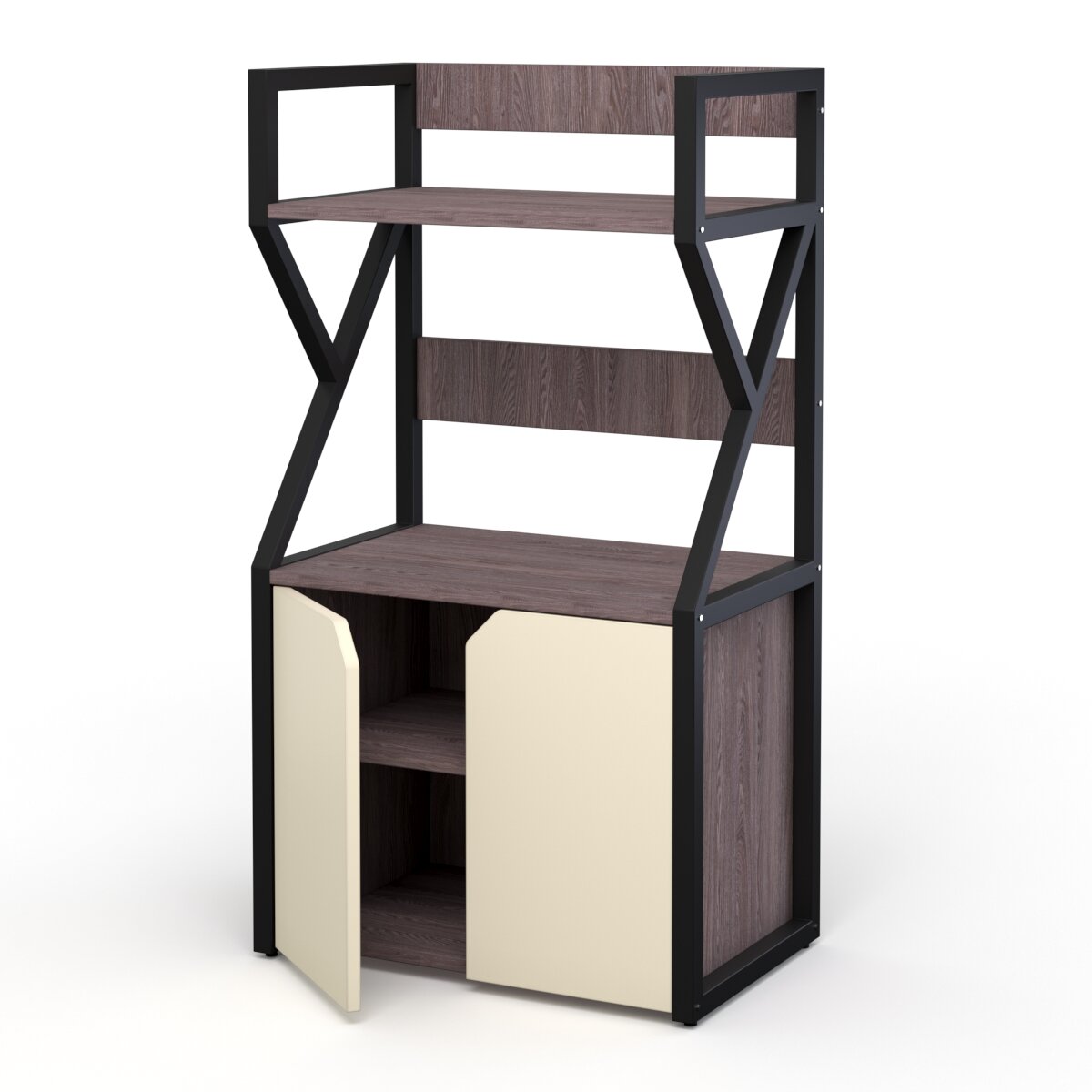 Тумба офисная "стронг" в стиле лофт, Ясень Анкор и Крем Вайс U31105-U2236