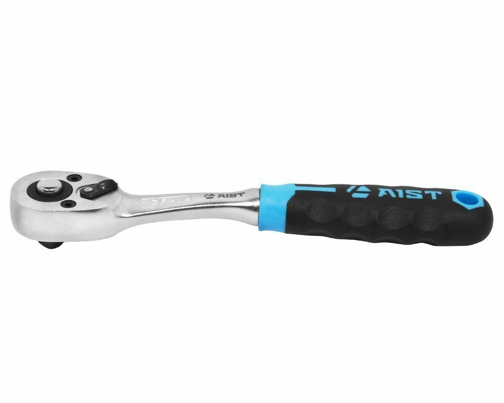 Трещотка 1/4" дюйма 72 зуба для маленьких торцевых головок AIST 22103-72 рукоятка трещетка 146 мм с изогнутой ручкой