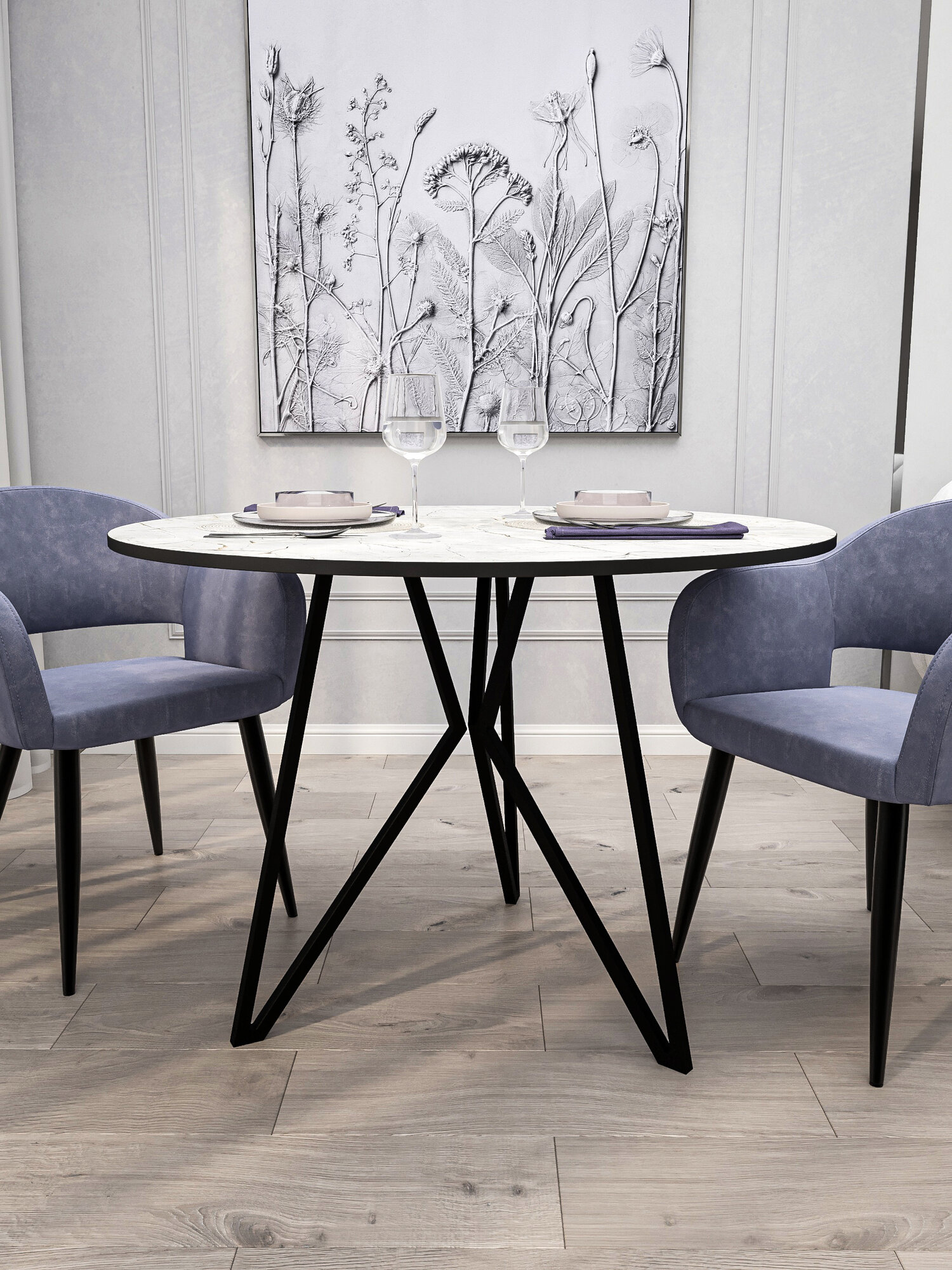 Кухонный стол ЭSTETIKA "Corner Loft", ЛДСП, металл, 90×74×90 см