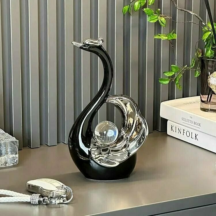 Дорогостоящие украшения в виде лебедя в виде хрустального шара Подходит для гостиной, кабинета, спальни