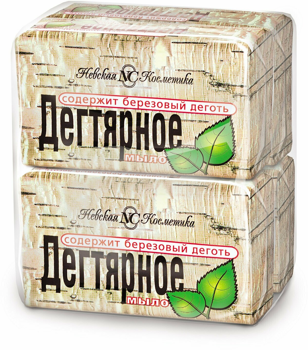Невская Косметика Мыло кусковое Дегтярное, содержит березовый деготь,140 г * 4шт