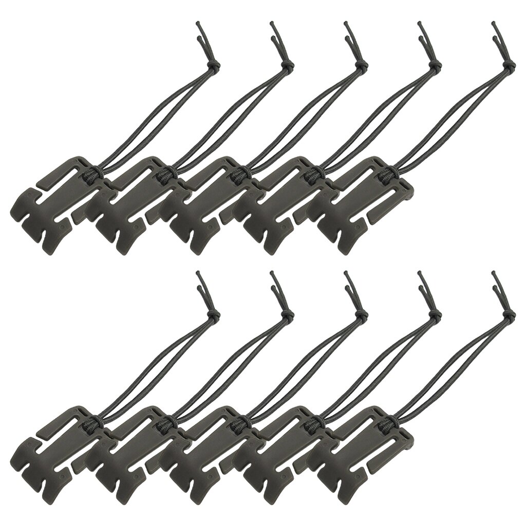 10 шт, с эластичной веревочной пряжкой для подвешивания, квадратная пряжка, армейский зеленый