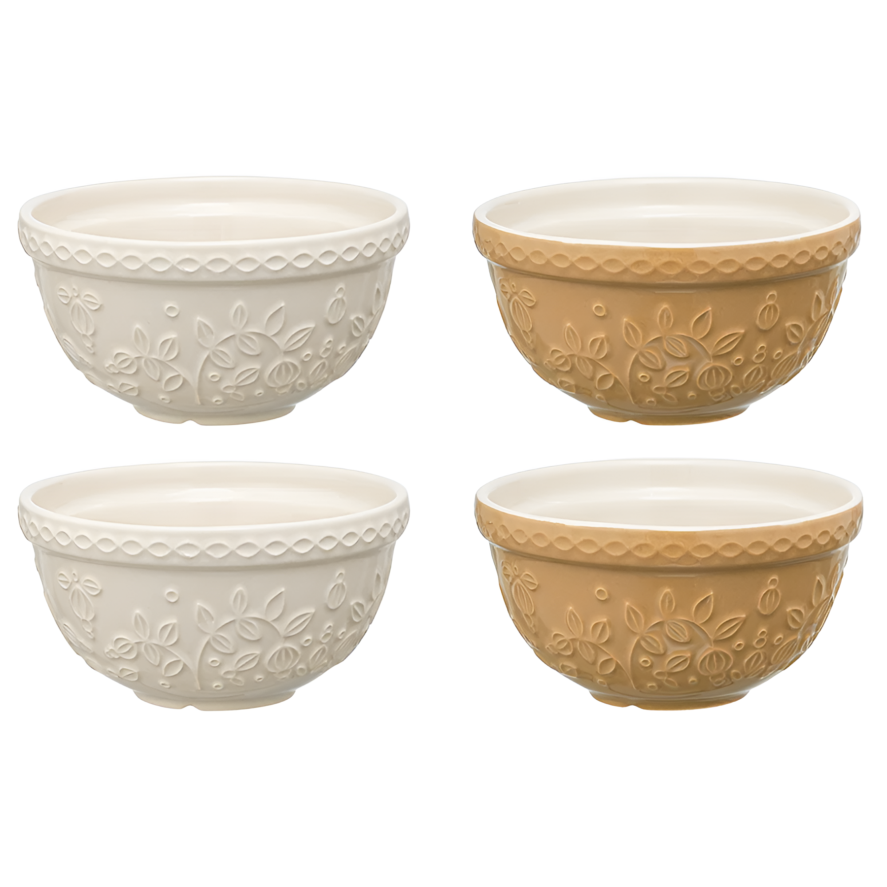 Набор из 4 пиал Tkano с рельефным узором Ягоды Тайги Russian North, 130мл