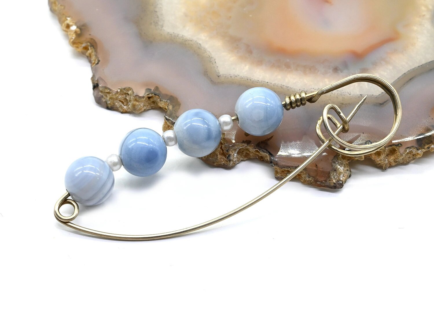 Брошь, агат