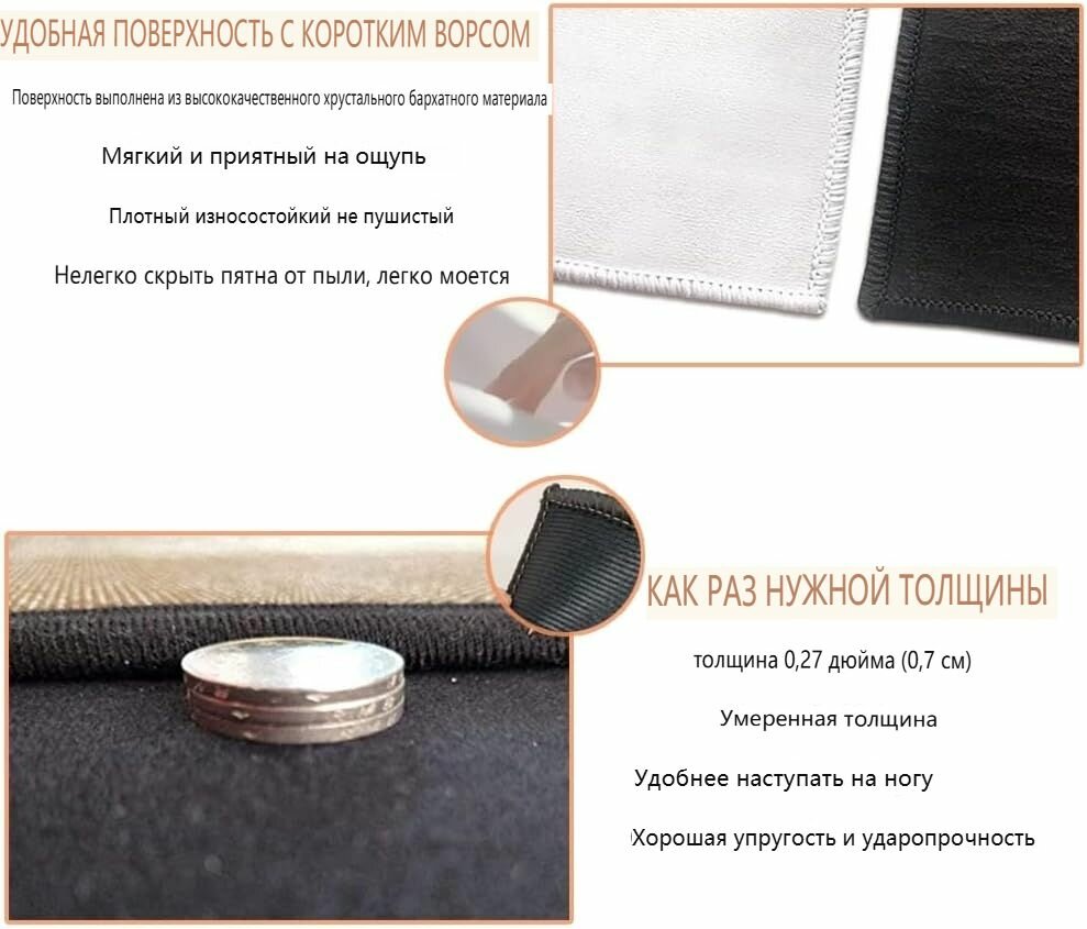 Ковер с логотипом ретро-мотоцикла, нескользящий