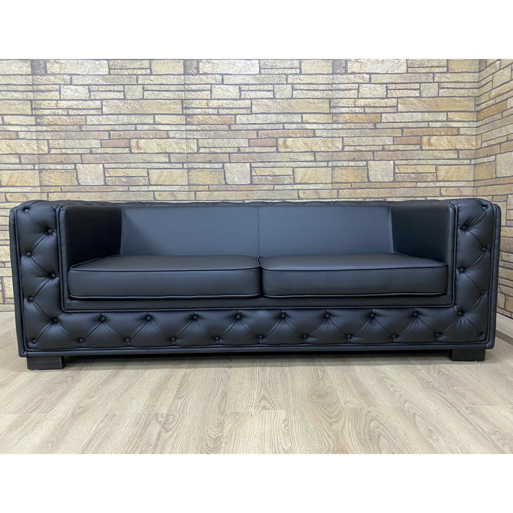 Диван Клиффорд тройной размер 200 х 100 см, черный Ecotex 3001