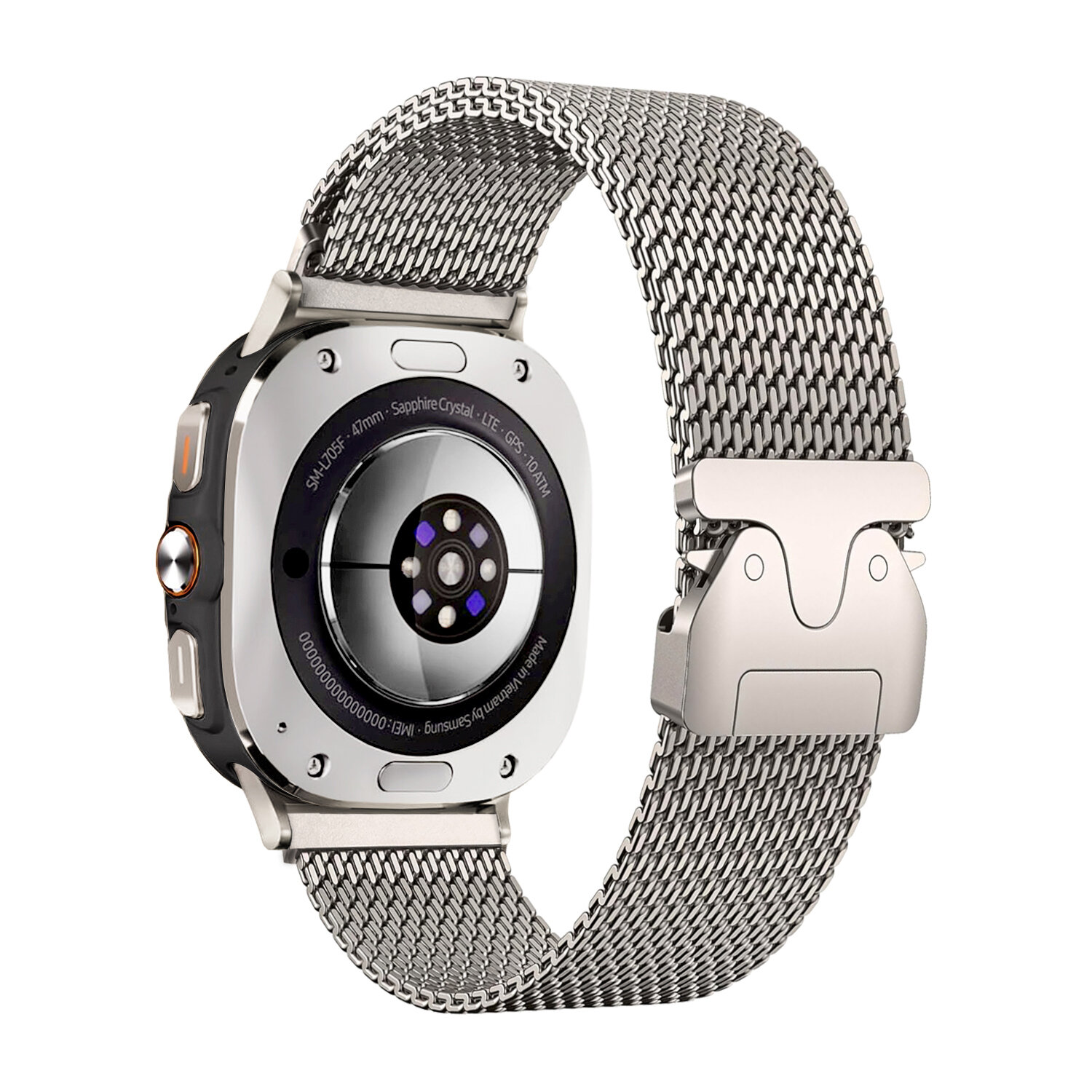 Титановая миланская сетчатая петля для ремешка Samsung Galaxy Watch Ultra 47 мм LTE, Роскошный сменный дышащий браслет для мужчин и женщин, естественный