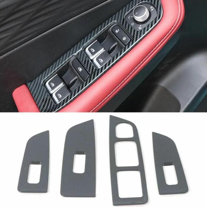 Накладки на кнопки стеклоподъемников дверей автомобиля Geely Coolray Джили Кулрей 2020-2025 г. г.