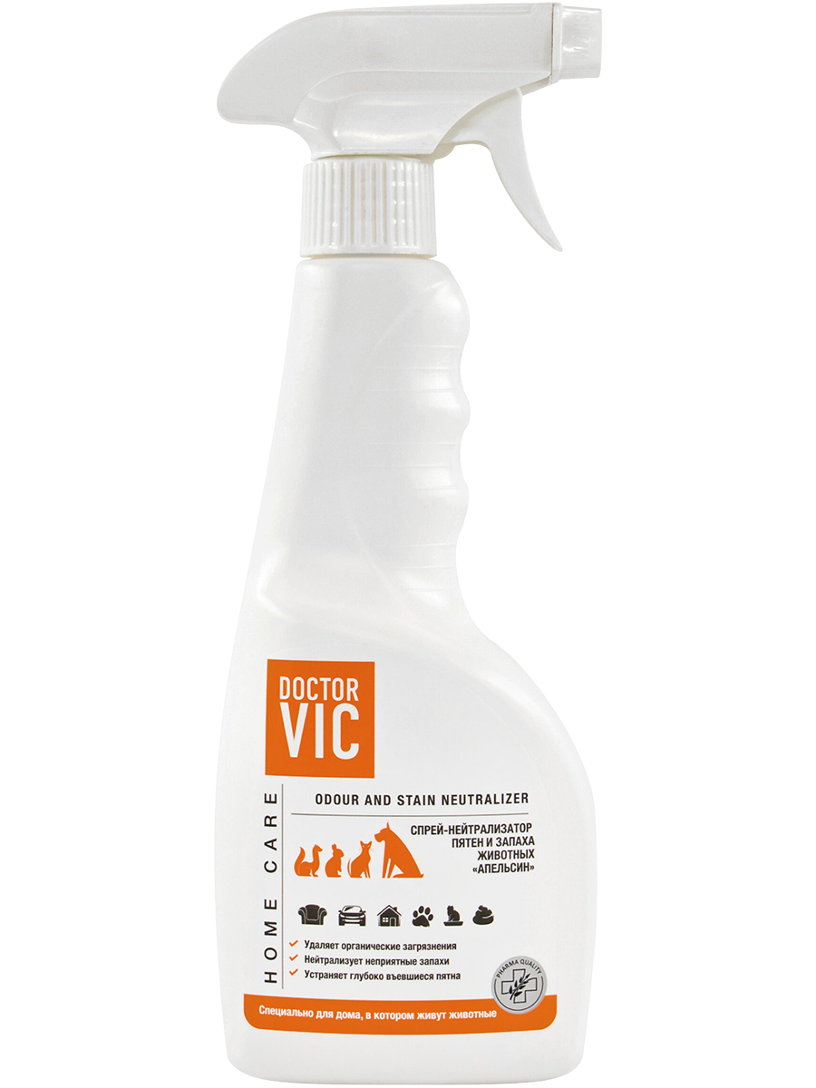 Спрей-нейтрализатор пятен и запаха животных Doctor VIC "Апельсин", 500 мл