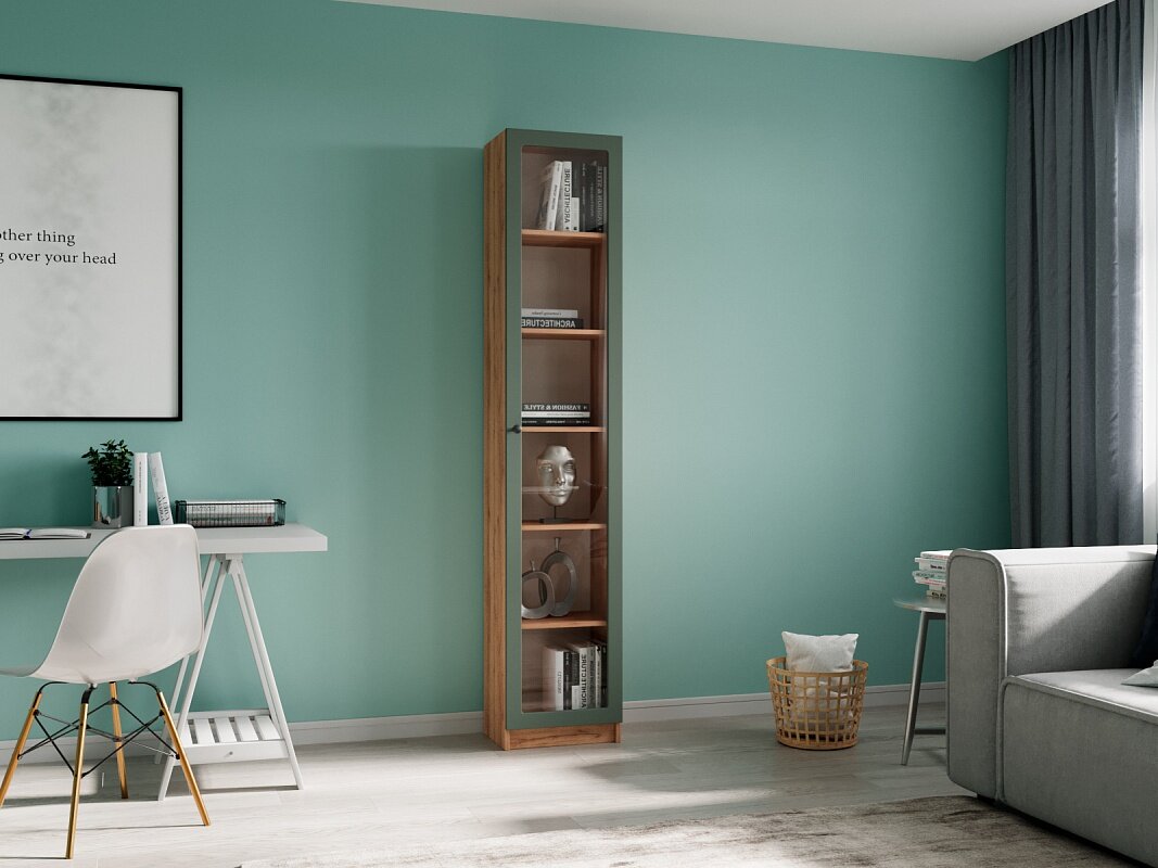 Стеллажи МебельЛэнд24 Билли Стольмин стекло Шарли Green 40x30x203 зеленый для книг