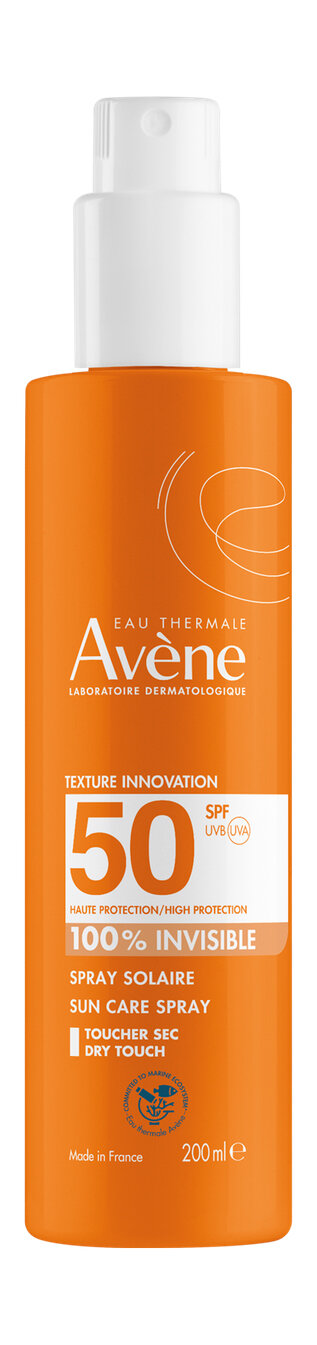 AVENE Спрей для тела для чувствительной кожи солнцезащитный SРF 50 невидимый, 200 мл