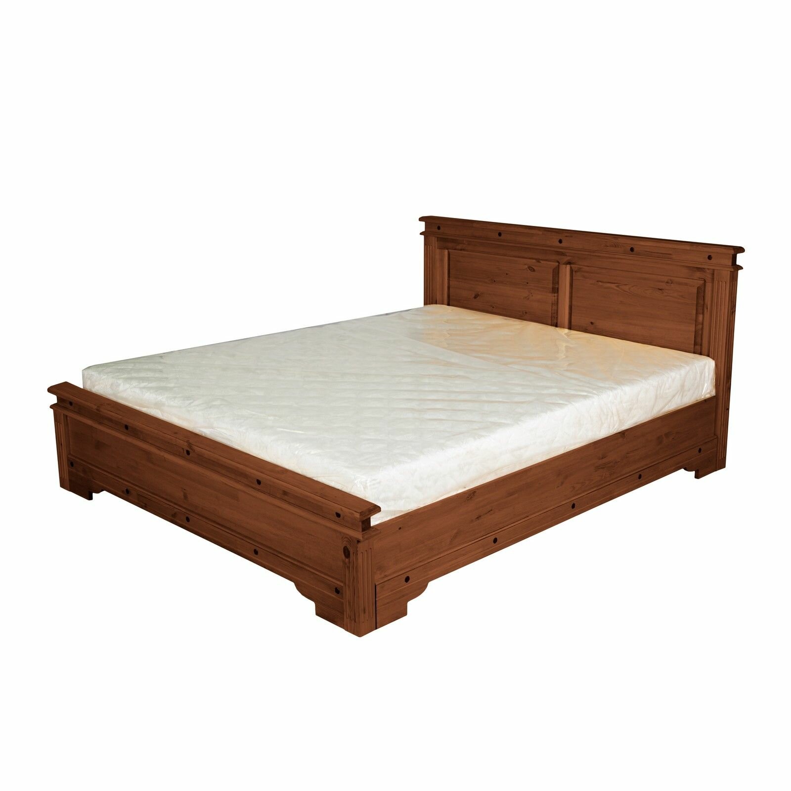 Кровать "Викинг 01" (180) из массива сосны (орех)