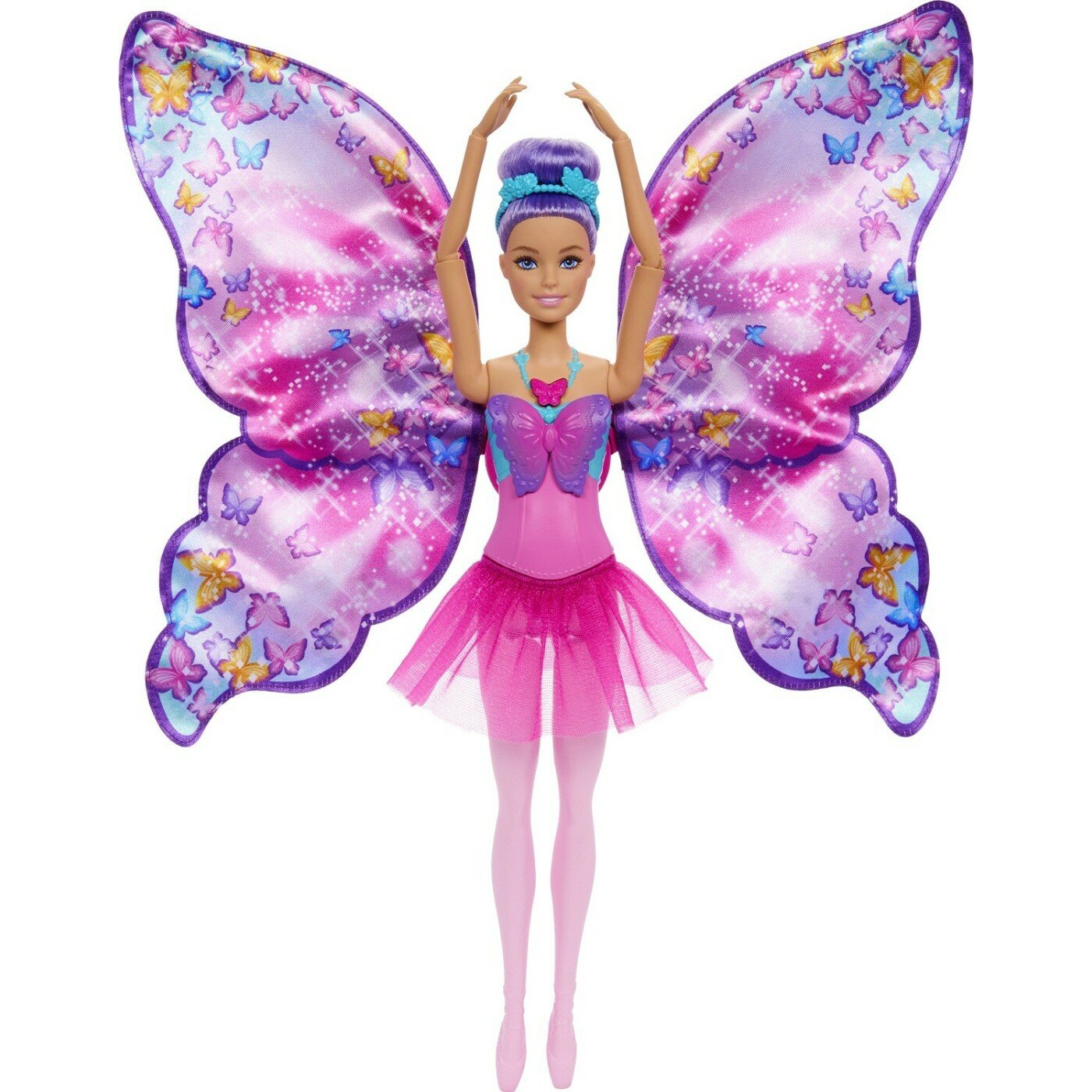 Кукла Mattel Barbie "Барби балерина-бабочка" волшебные крылья 2в1 Butterfly Dancer HXJ10, розовый