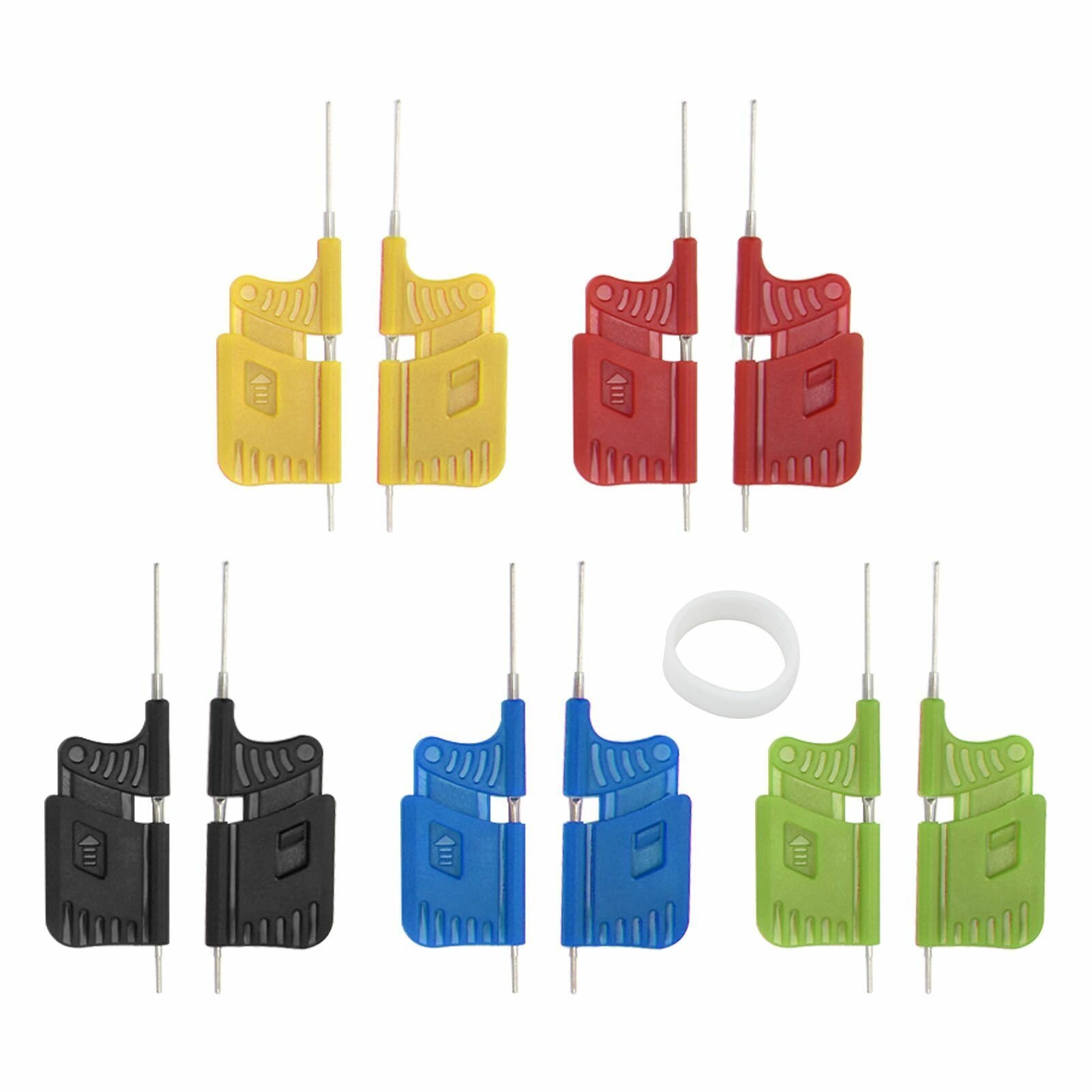 10шт мини-зажимы для тестовых проводов с резиновым кольцом